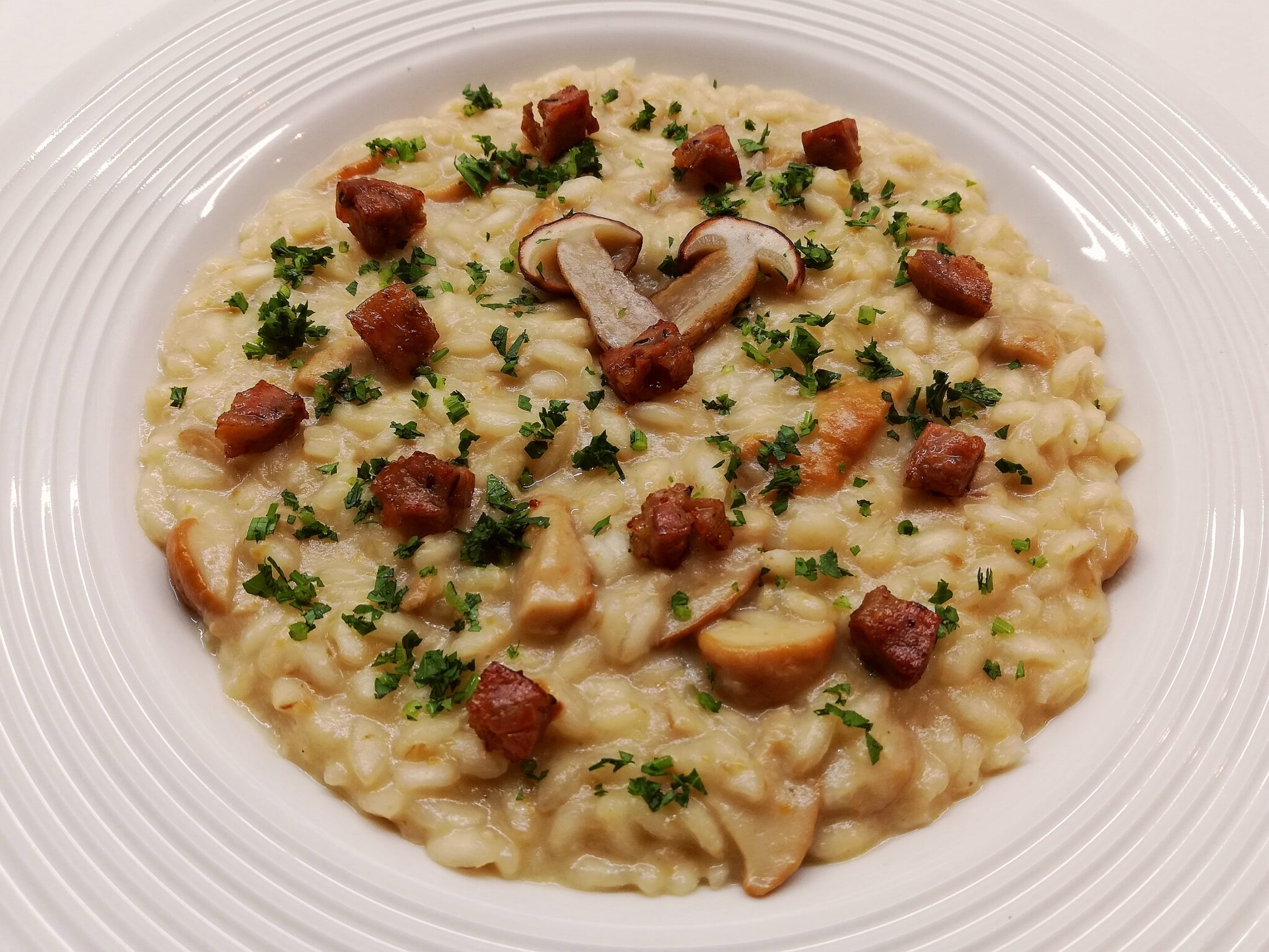Risotto funghi e salsiccia